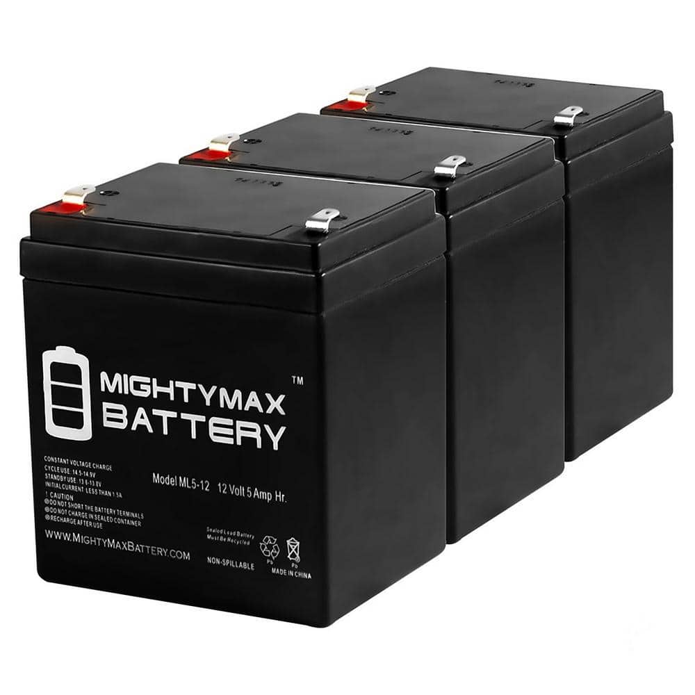 MIGHTY MAX BATTERY ML5-12 - 12-Volt 5AH UPS Battery Replaces Vision ...