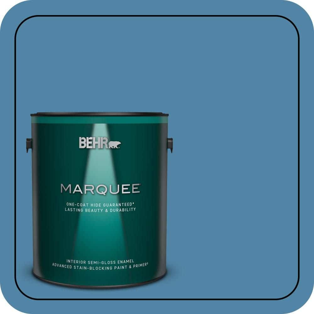 BEHR MARQUEE 1 gal. #M500-4 Hemisphere One-Coat Hide Semi-Gloss Enamel ...