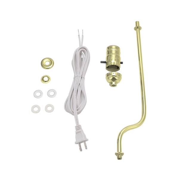 Aspen Creative Corporation Brass Make-A-Lamp Push Through Socket Kit (1 ...