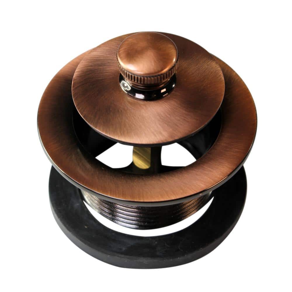 Westbrass 1-1/2 in. NPSM Twist & Close Bathtub Drain Plug, Coarse ...