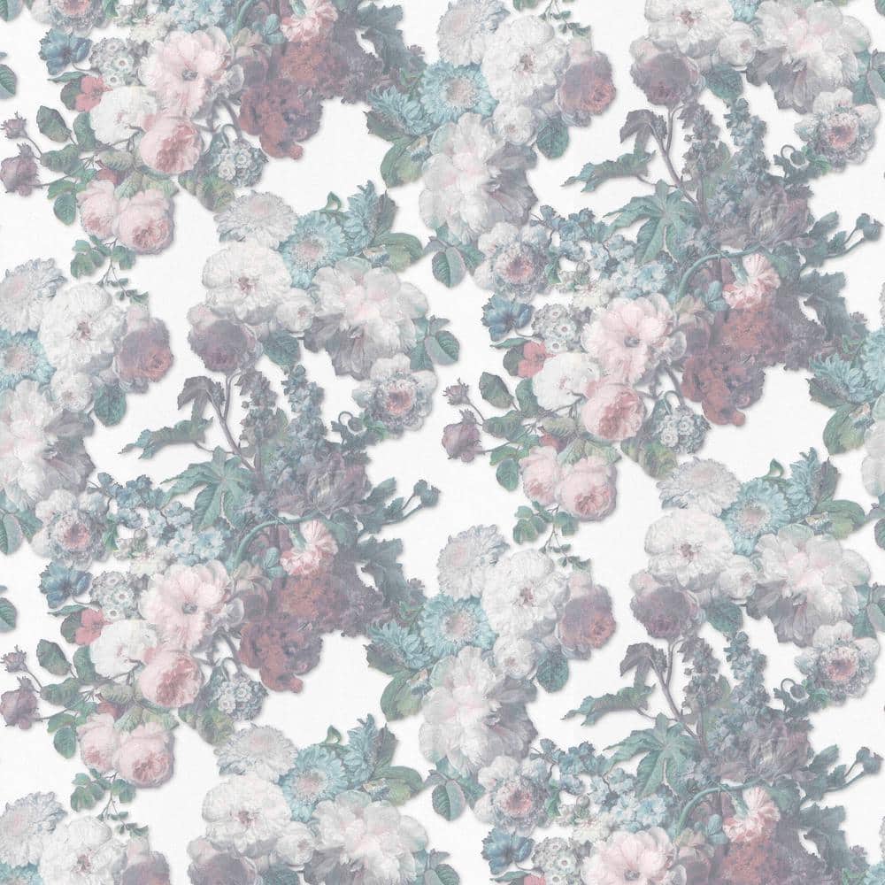 Elle Decor ELLE Decoration Collection Pink/Green Floral Baroque Vinyl ...
