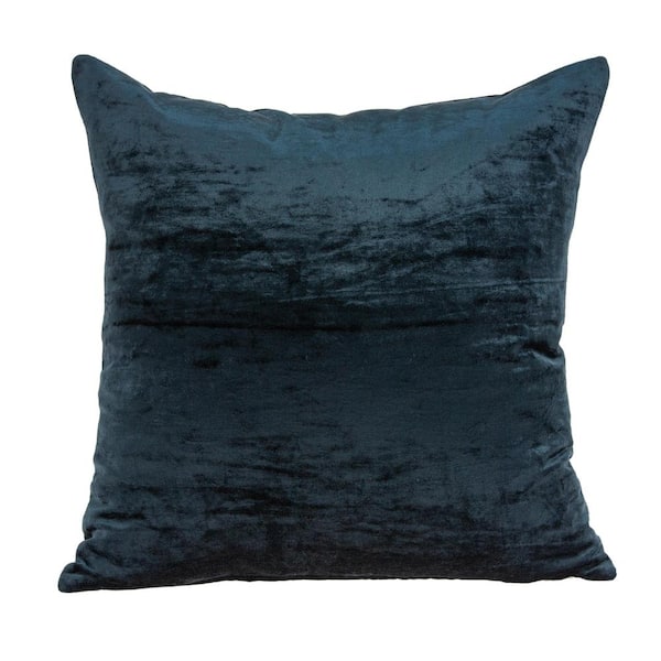 PARKLAND COLLECTION Kyan Dark Blue Solid Throw Pillow 20" x 20" PILE11202P - The Home Depot