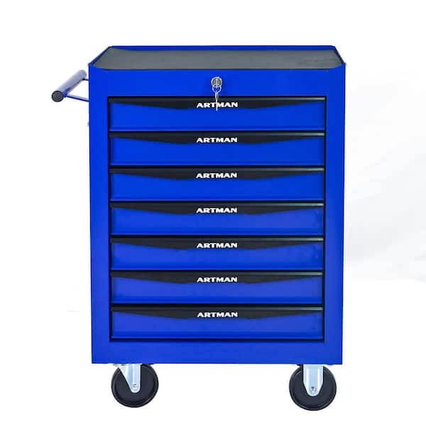 7-Drawer Rolling Tool Chest Cabinet, Tool Storage Organizer w/ Locking ...