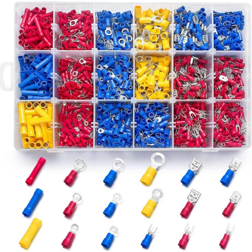 Lukyamzn 1200-Pieces Electrical Insulated Crimp Terminals with Wire ...