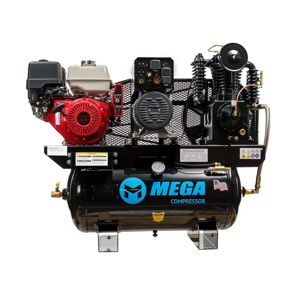 Mega Compressor 30 Gal. 175 PSI Portable Honda Electric Start Air ...