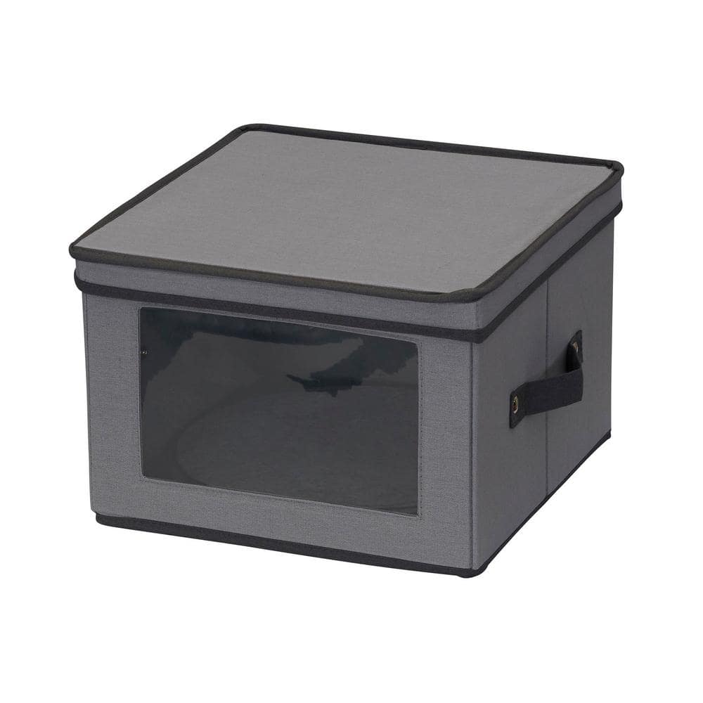 HOUSEHOLD ESSENTIALS Dinner Plate Storage Box in Gray 52536-1 - The ...