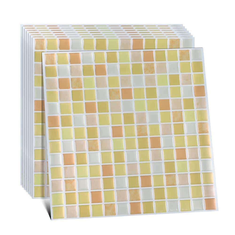 ilemong 10" x 10" Self-Adhesive Mosaic Tile Vinyl Peel and Stick ...