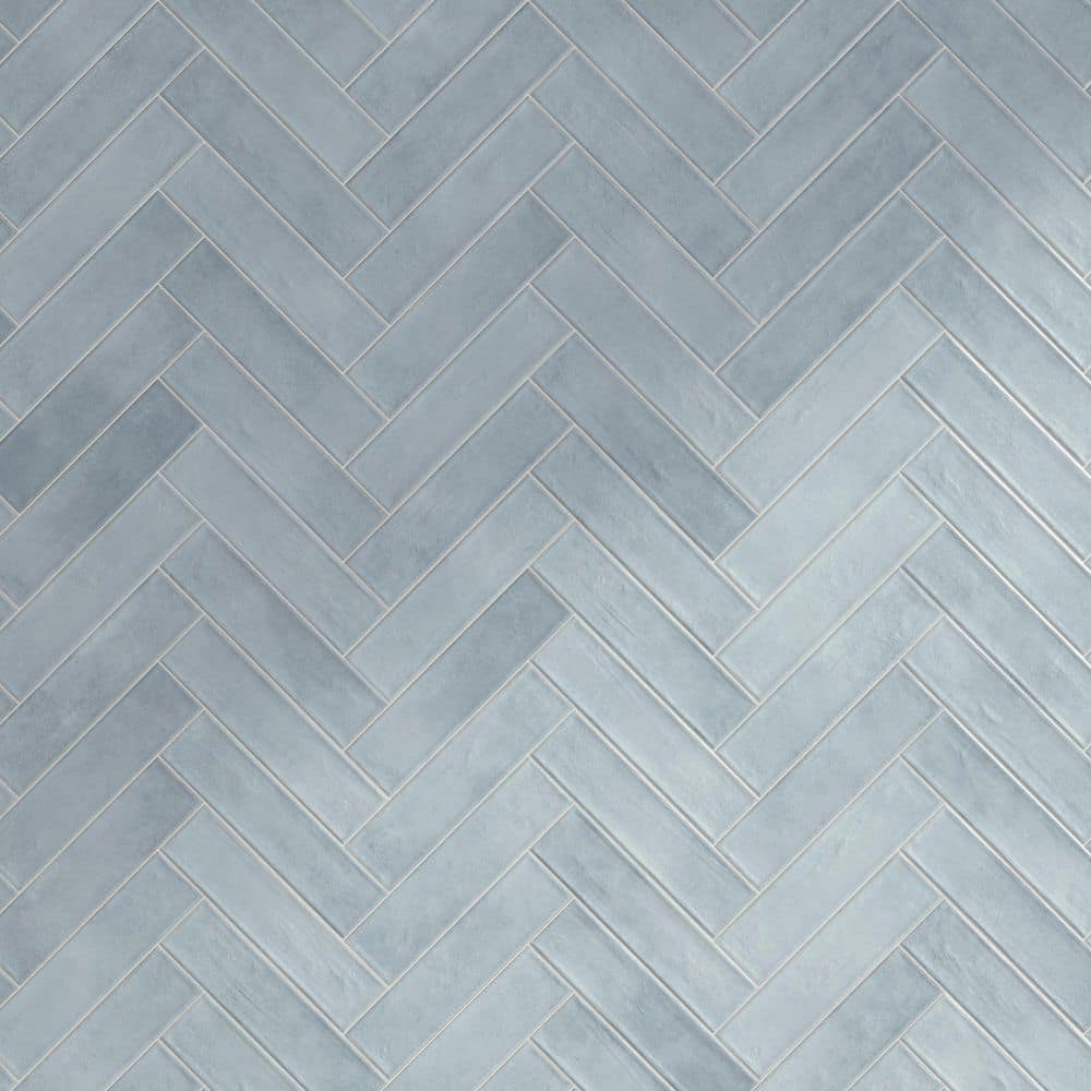 MOLOVO Tavira Aire Blue 2.95 in. x 11.81 in. Satin Ceramic Subway Tile ...