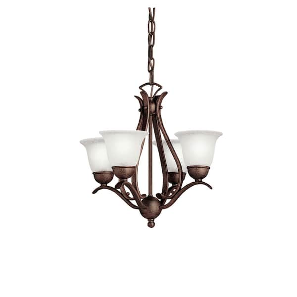 KICHLER Dover 18 in. 4-Light Tannery Bronze Transitional Shaded Bell ...