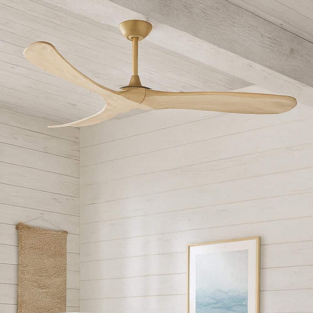 HINKLEY Swell 5 ft. Indoor/Outdoor Heritage Brass Ceiling Fan with ...
