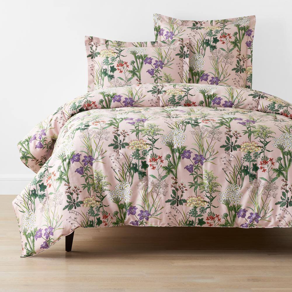 The Company Store Company Cotton Timeless Garden Blush Queen Sateen ...