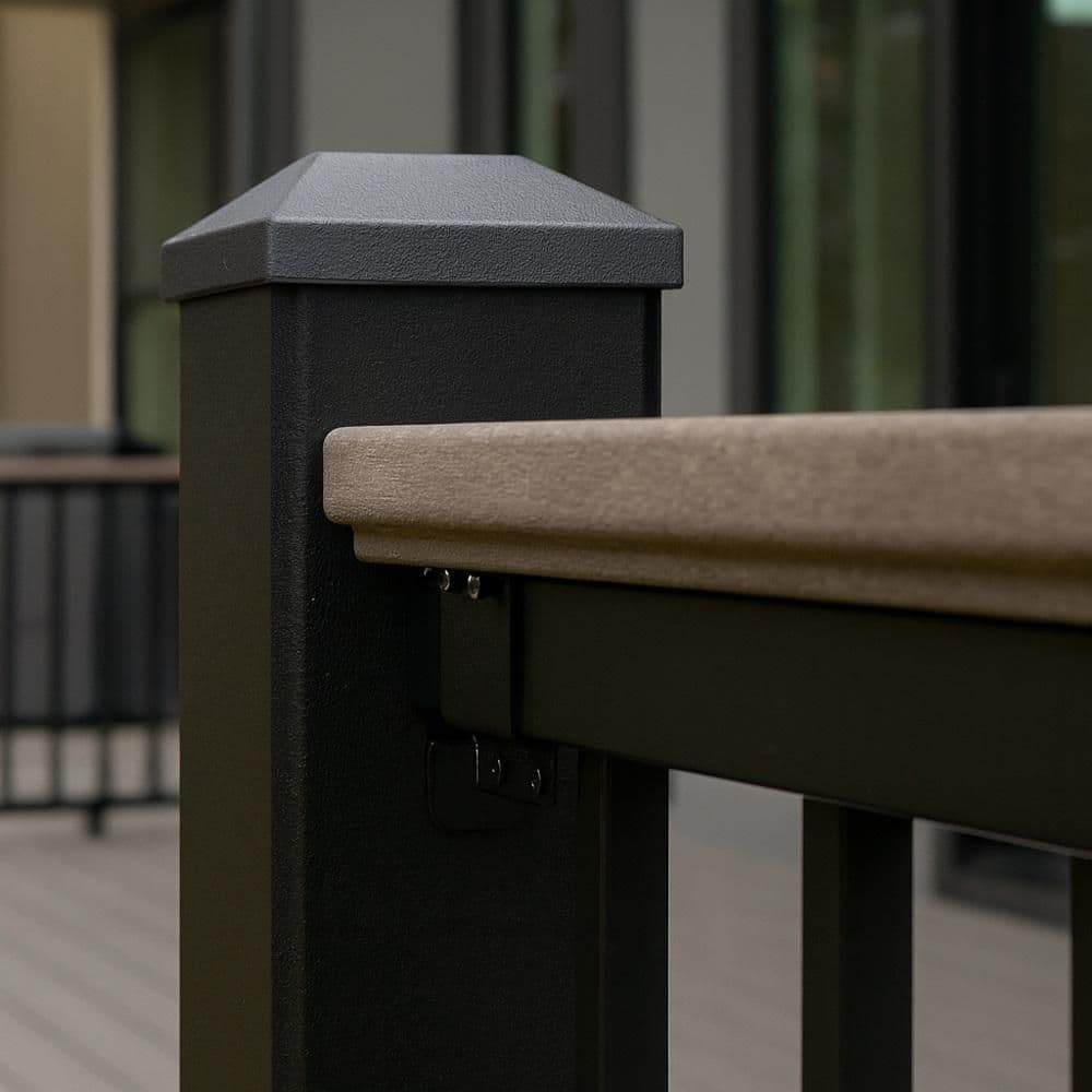 Aria Railing 36 in. x 69.43 in. Black Aluminum Drink Railing Deck Panel ...