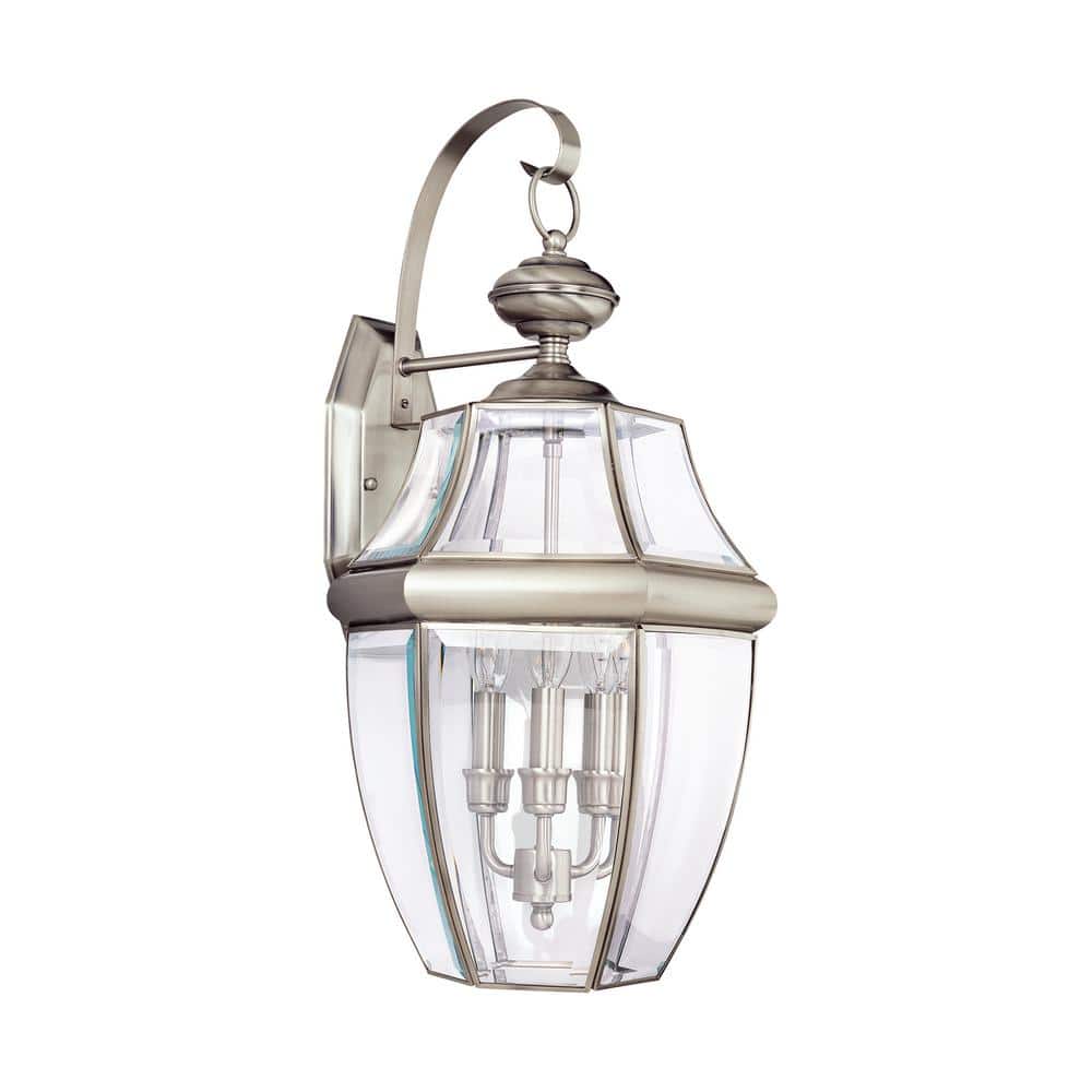 Generation Lighting Lancaster 3-Light Antique Brushed Nickel Outdoor 23 ...