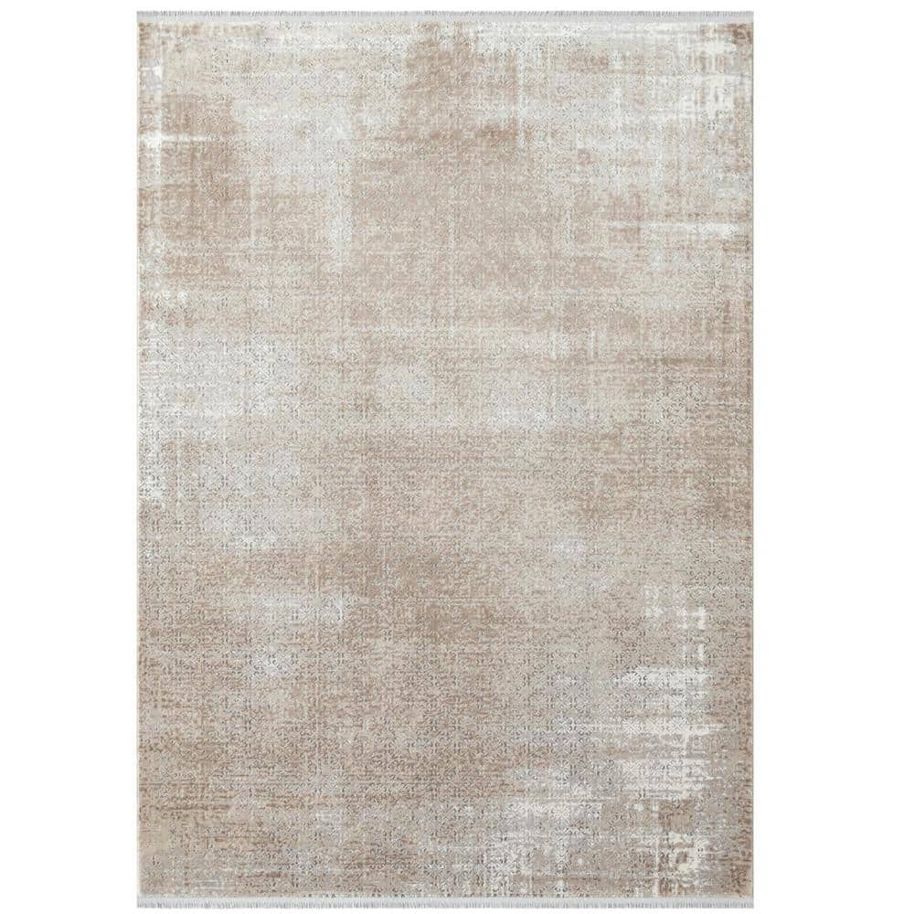 Valencia Collection Beige 9x12 Contemporary Oriental Polypropylene Area ...
