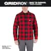 Milwaukee Men's Large Red GRIDIRON Flannel Shirt M551R-L - The Home Depot