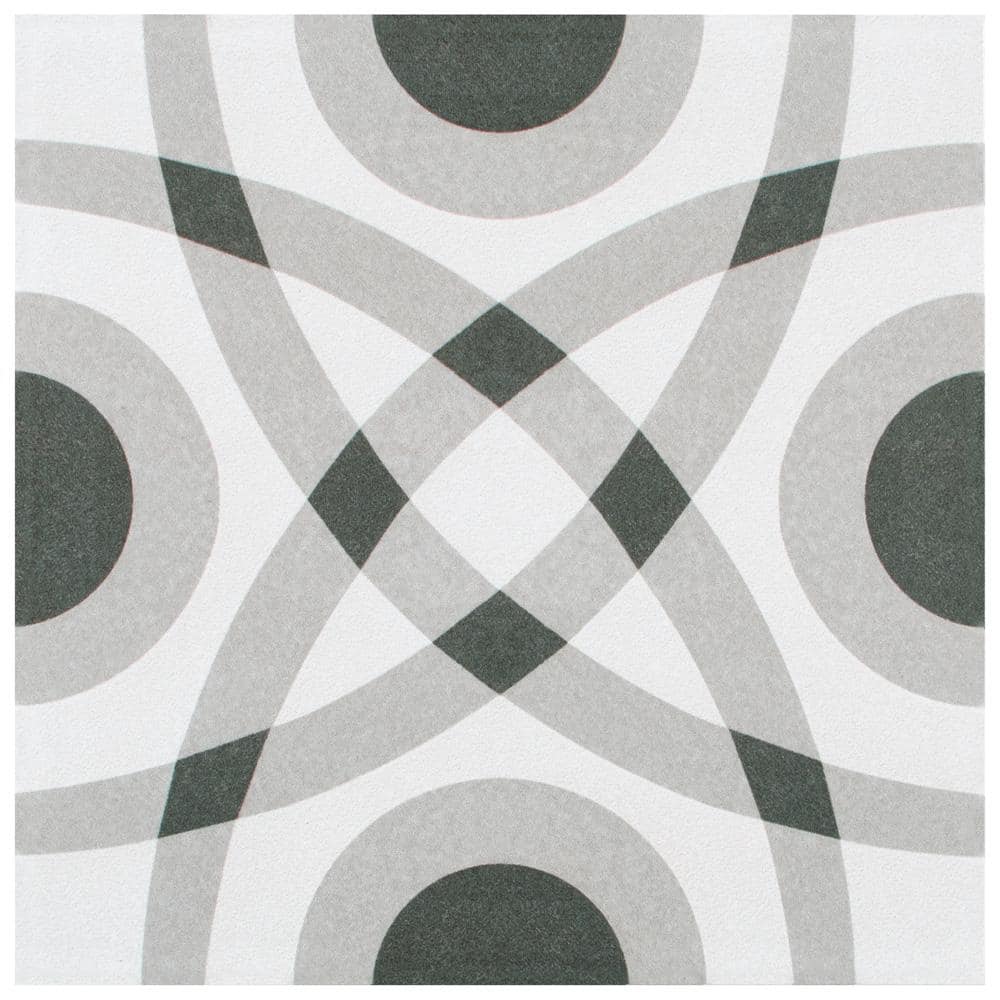 Merola Tile Twenties Circle 7-3/4 in. x 7-3/4 in. Ceramic Floor and ...