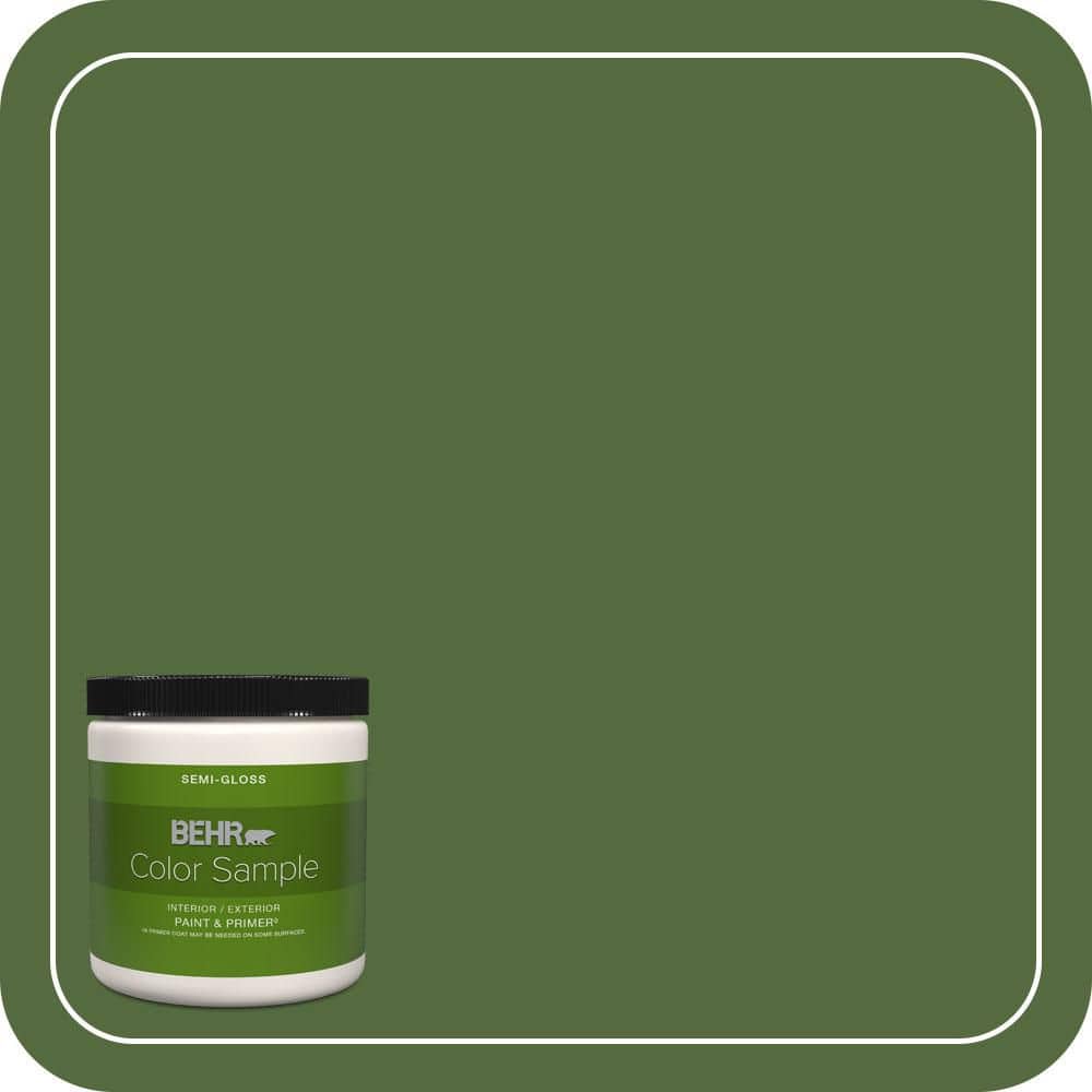 BEHR PREMIUM PLUS 8 oz. #410D-7 Mountain Forest Semi-Gloss Interior ...