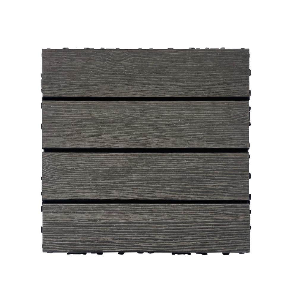 WRIGHTMASTER 1 ft. x 1 ft. Wood and Plastic Composite Interlocking Deck ...