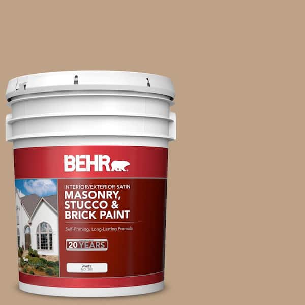 BEHR 5 gal. #PPU4-05 Basketry Satin Interior/Exterior Masonry, Stucco ...