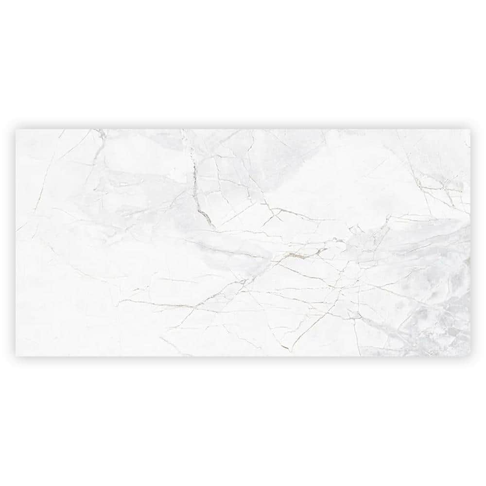 Apollo Tile Strata 24 in. x 48 in. Polished Bright White with Gray ...