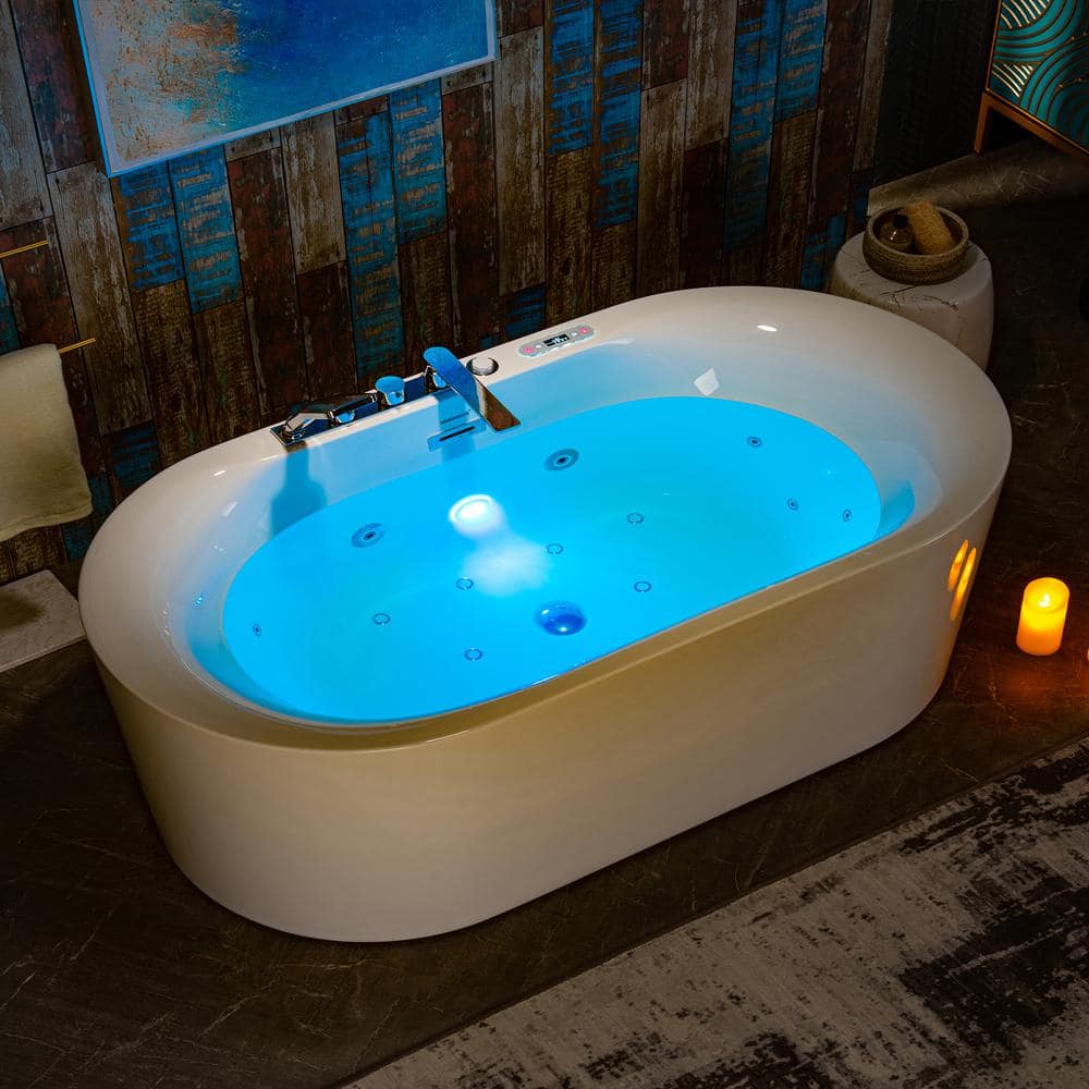 WOODBRIDGE 72 in. x 35 in. Acrylic Whirlpool and Air with Inline Heater ...