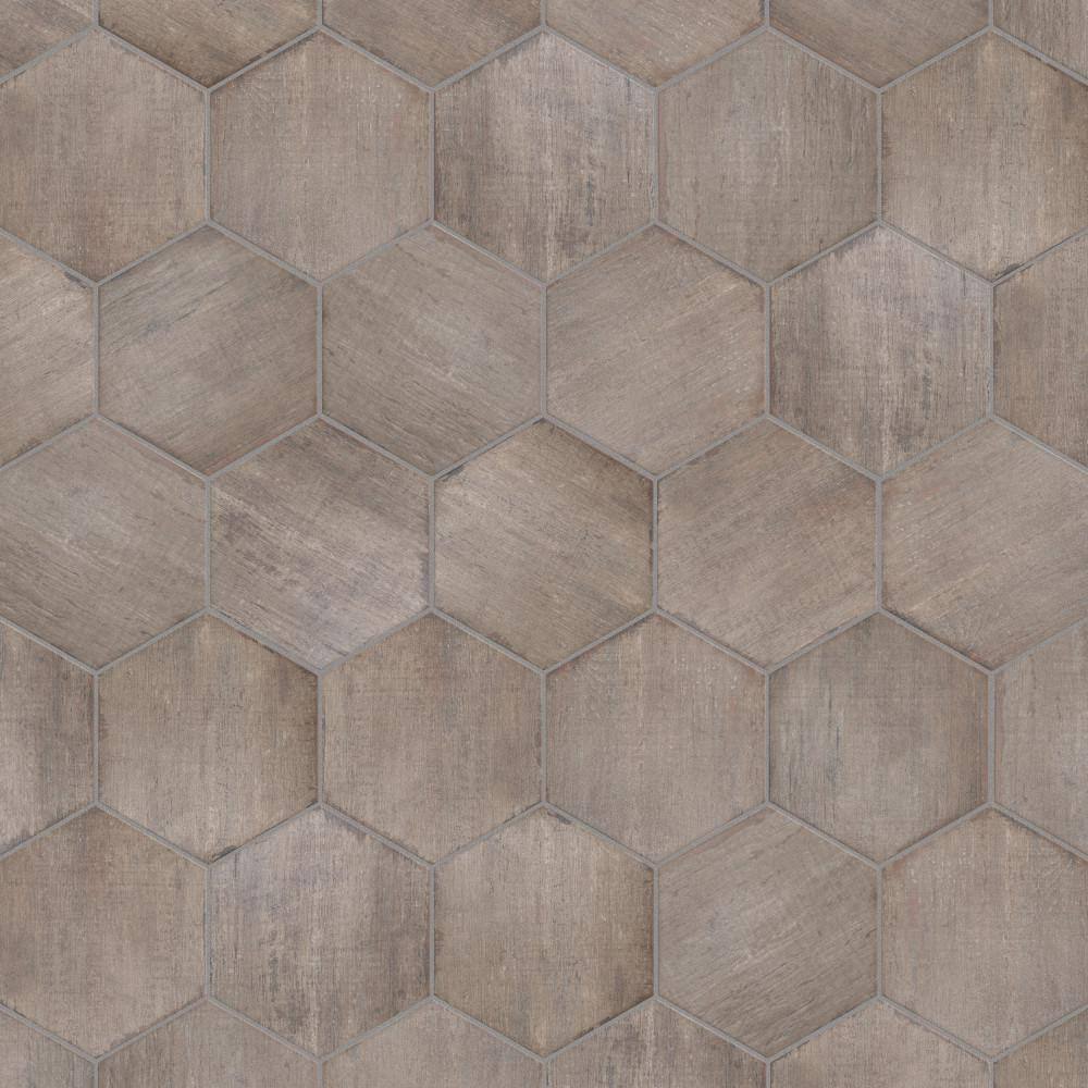 Merola Tile Retro Mini Hex Terra 7 in. x 8 in. Porcelain Floor and Wall ...