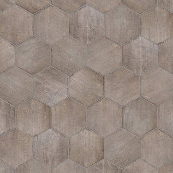 Merola Tile Retro Mini Hex Terra 7 in. x 8 in. Porcelain Floor and Wall ...