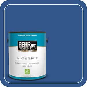 BEHR PREMIUM PLUS 8 oz. #PPU15-03 Dark Cobalt Blue Satin Enamel ...