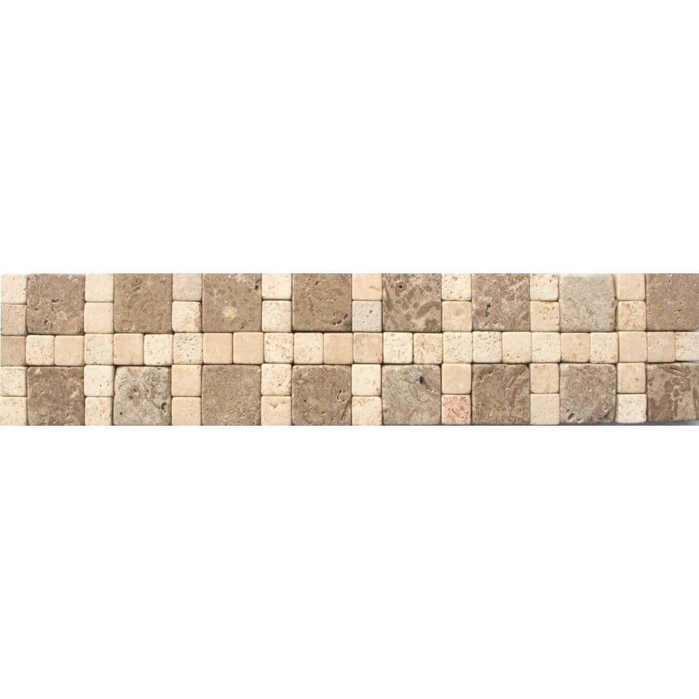MSI Cornerless Travertine Border 3 in. x 12 in. Floor and Wall Tile BOR ...