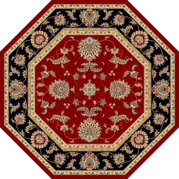 MILLERTON HOME Cyrus Red/Black 8 ft. x 8 ft. Octagon Area Rug ...