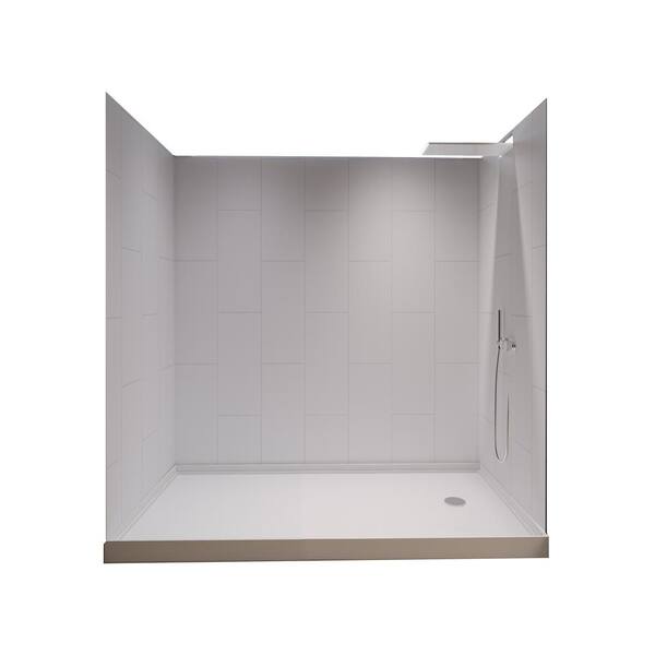 NuVo Winter White-Tetherow 60-in x 30-in x 83-in Base/Wall/Door ...