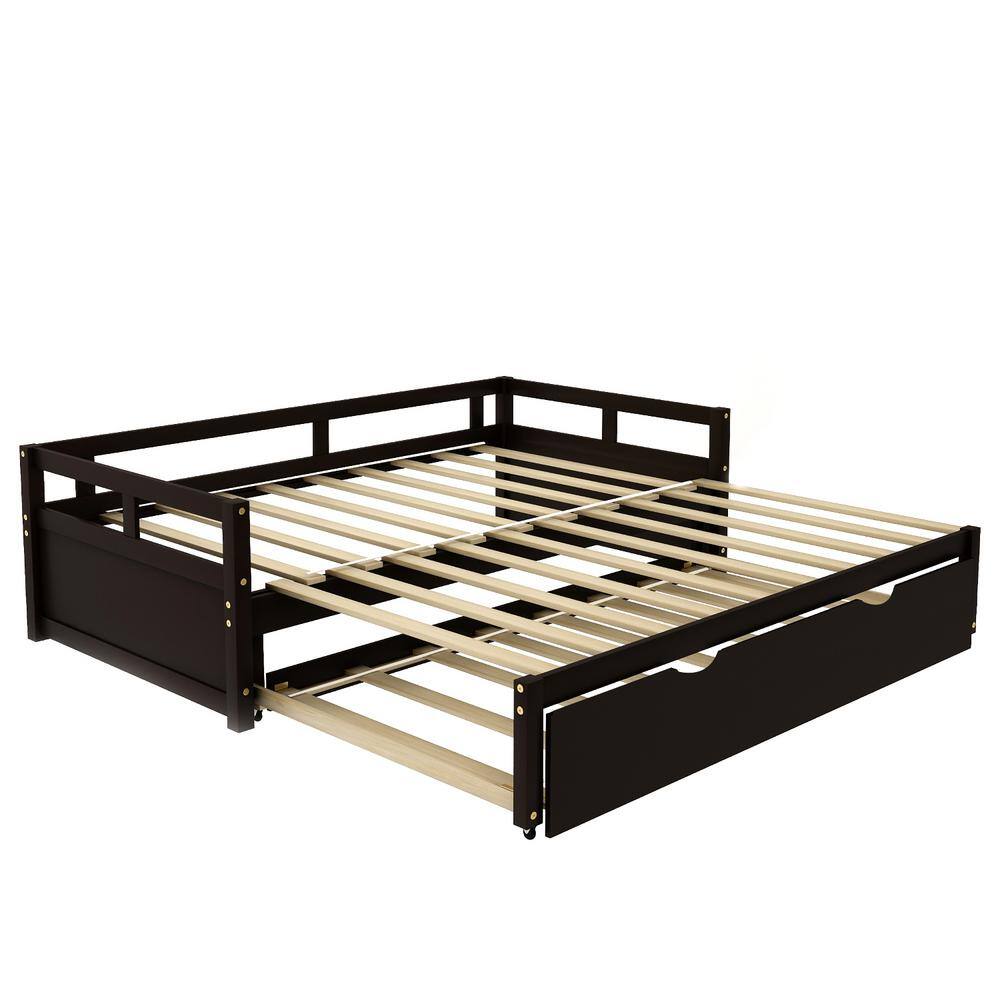 Qualler Calpurnia Espresso Twin Size Extending Daybed with Trundle ...