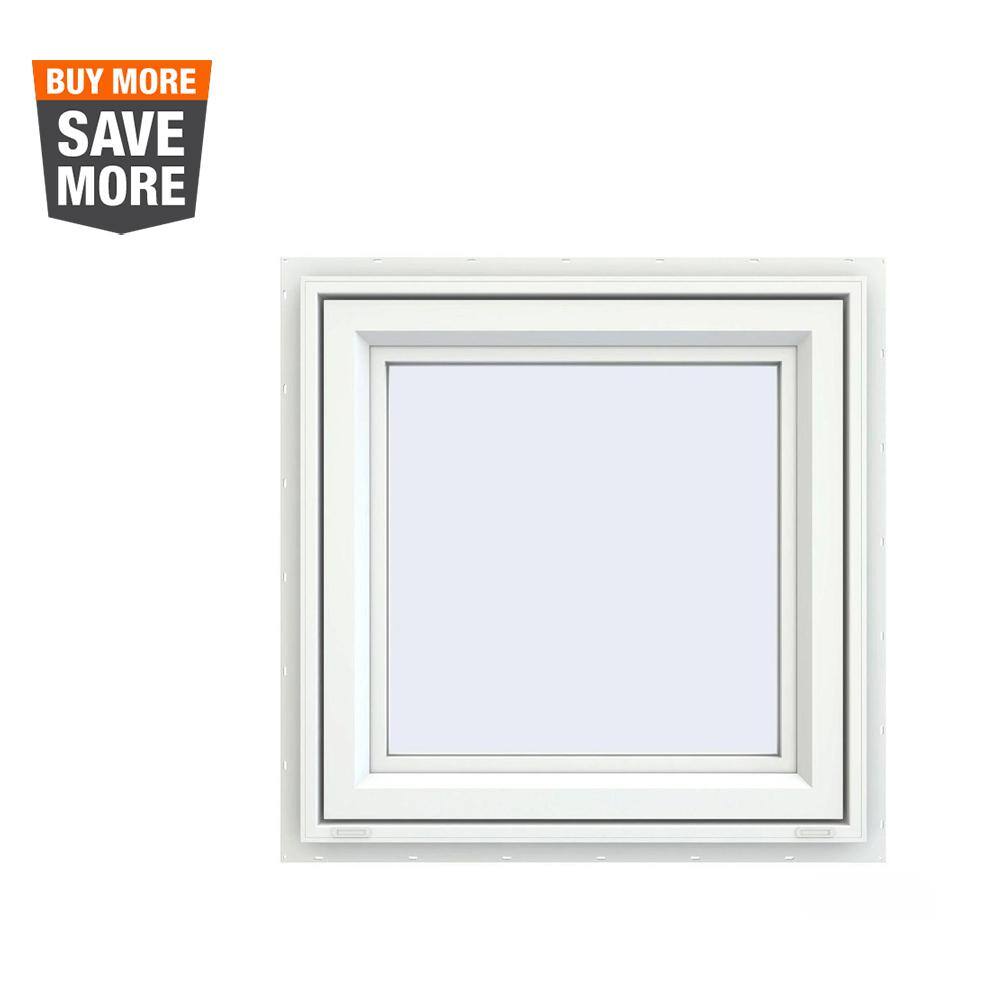 JELD-WEN 23.5 in. x 23.5 in. V-4500 Series White Vinyl Left-Handed ...
