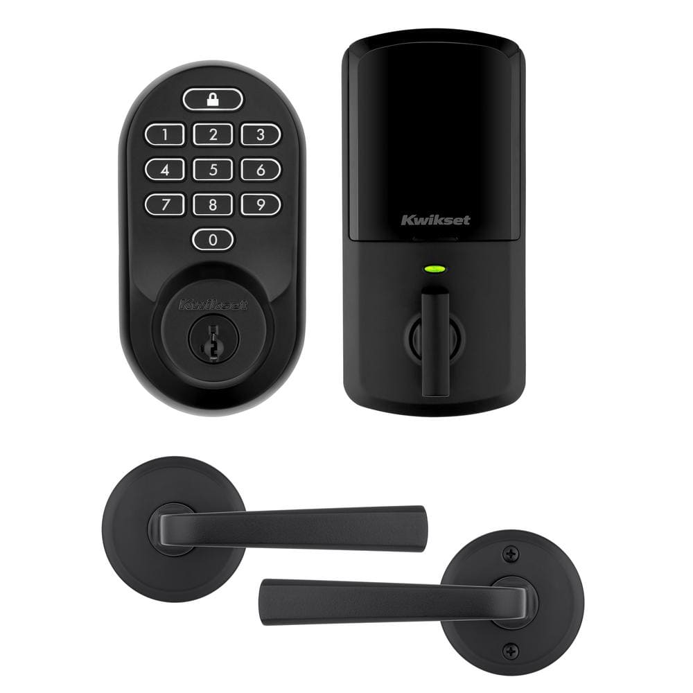 Kwikset HALO Matte Black Keypad Wi-Fi Electronic Smart Lock Deadbolt ...