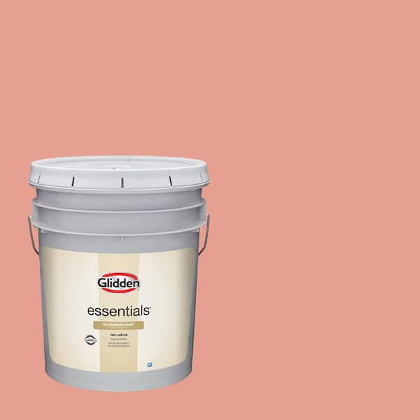 Glidden Essentials 5 gal. PPG1191-4 Coral Blush Satin Exterior Paint ...