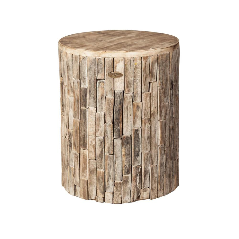 BALKENE HOME Elyse Round Wood Outdoor Garden Stool 62420 - The Home Depot