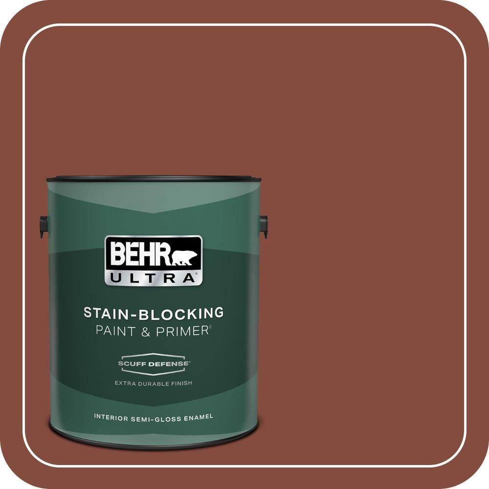 BEHR ULTRA 1 gal. #S160-7 Red Chipotle Extra Durable Semi-Gloss Enamel ...