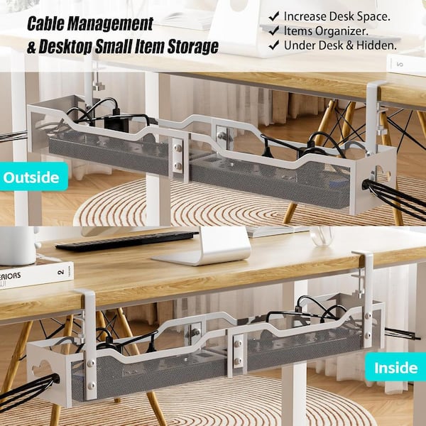 Under Desk Cable Management Cable Management Small Bamboo Lid Cable
