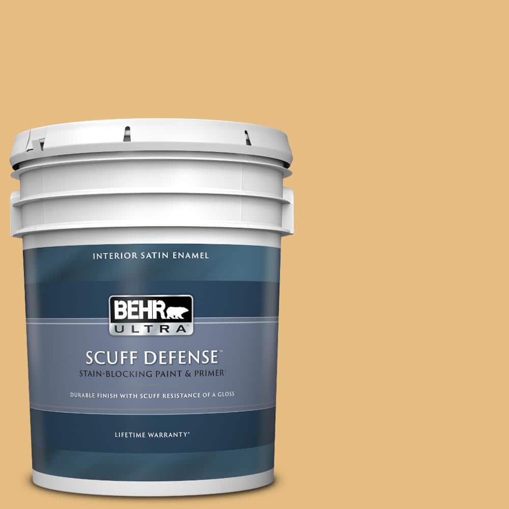 BEHR ULTRA 5 gal. #320D-4 Arizona Tan Extra Durable Satin Enamel ...