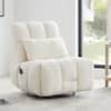 SPRUCE & SPRING Ignatius Cream Fabric Swivel Rocker Power Recliner ...