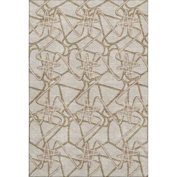 Addison Rugs Mayfield Premium Machine Washable Abstract AMF947 Beige 8 ...