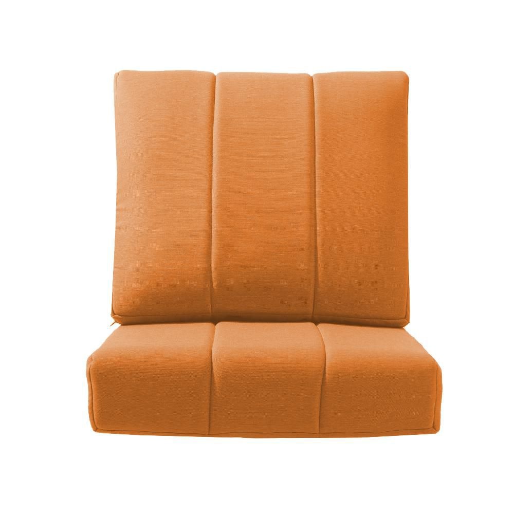 Pocassy Light Relax Orange 24 x 24 Outdoor 2-Piece Deep Seating Outdoor ...