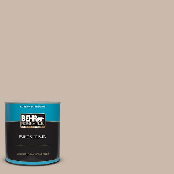 BEHR PREMIUM PLUS 1 qt. #N230-3 Armadillo Satin Enamel Exterior Paint ...