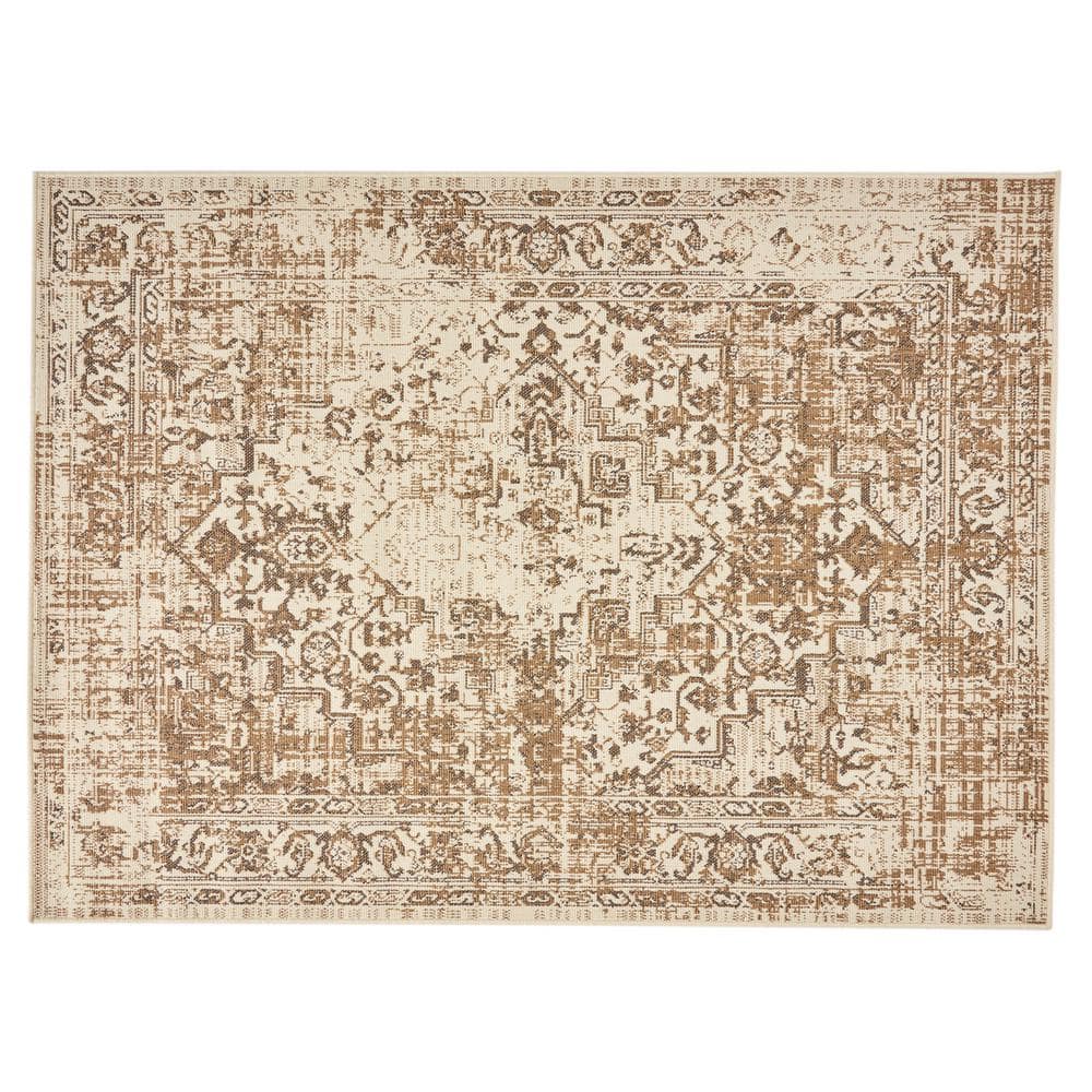 Noble House Pronghorn Sand/Ivory 5 ft. x 7 ft. Indoor/Outdoor Area Rug ...