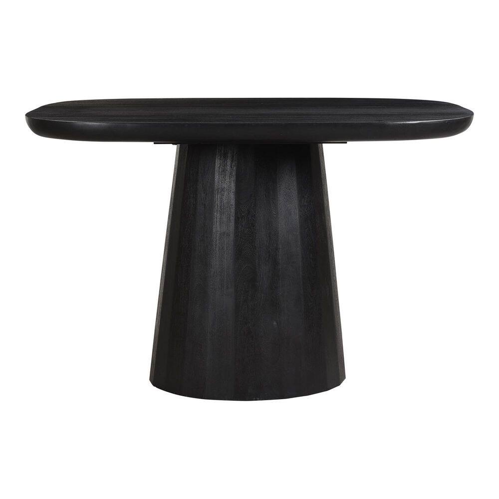 NADAAL STUDIOS Caelum Rustic Black Solid Acacia Wood 47 in. Pedestal ...
