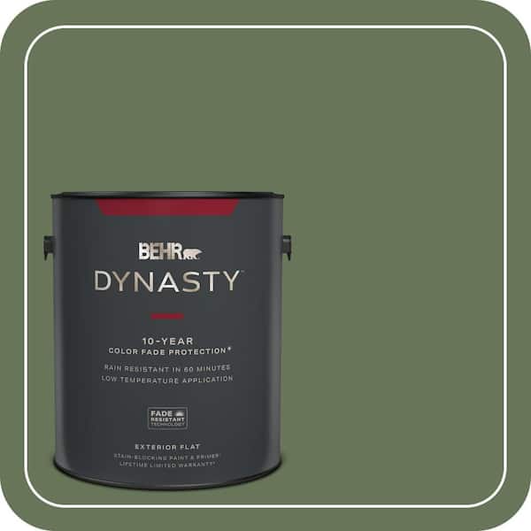 BEHR DYNASTY 1 gal. #PPU10-01 Scallion Flat Exterior Stain-Blocking ...