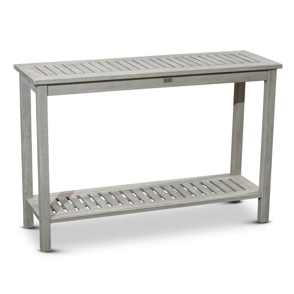 Flynama 32 in. H Gray Rectangle Wood Outdoor Side Table Living ...