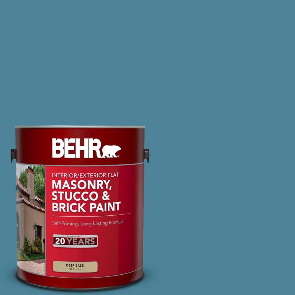 BEHR 1 gal. #S480-5 Blue Moon Bay Flat Interior/Exterior Masonry ...
