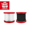 Milwaukee M18/M12 HEPA Wet/Dry Vacuum Filter (2-Pack) 49-90-1900HW ...