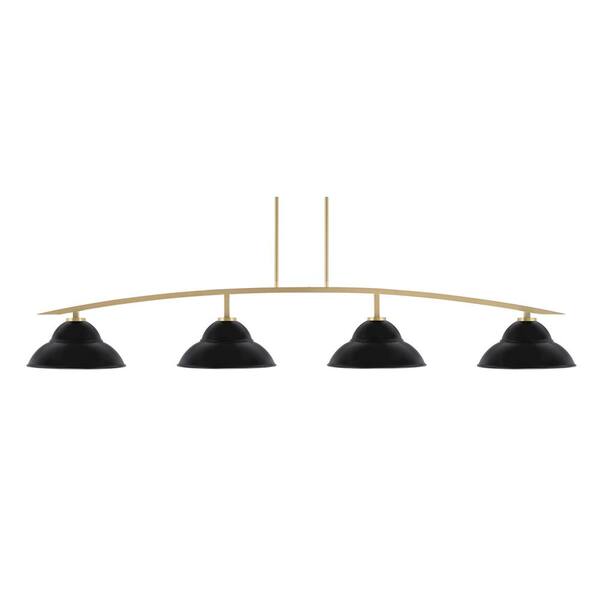 Siena 4-Light New Age Brass Billiard Light with 13 in. Matte Black ...